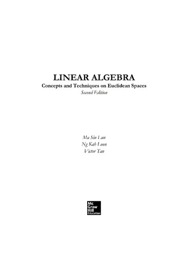 Ebook – Linear Algebra: Concepts and Techniques on Euclidean Spaces (PDF Instant Download ...